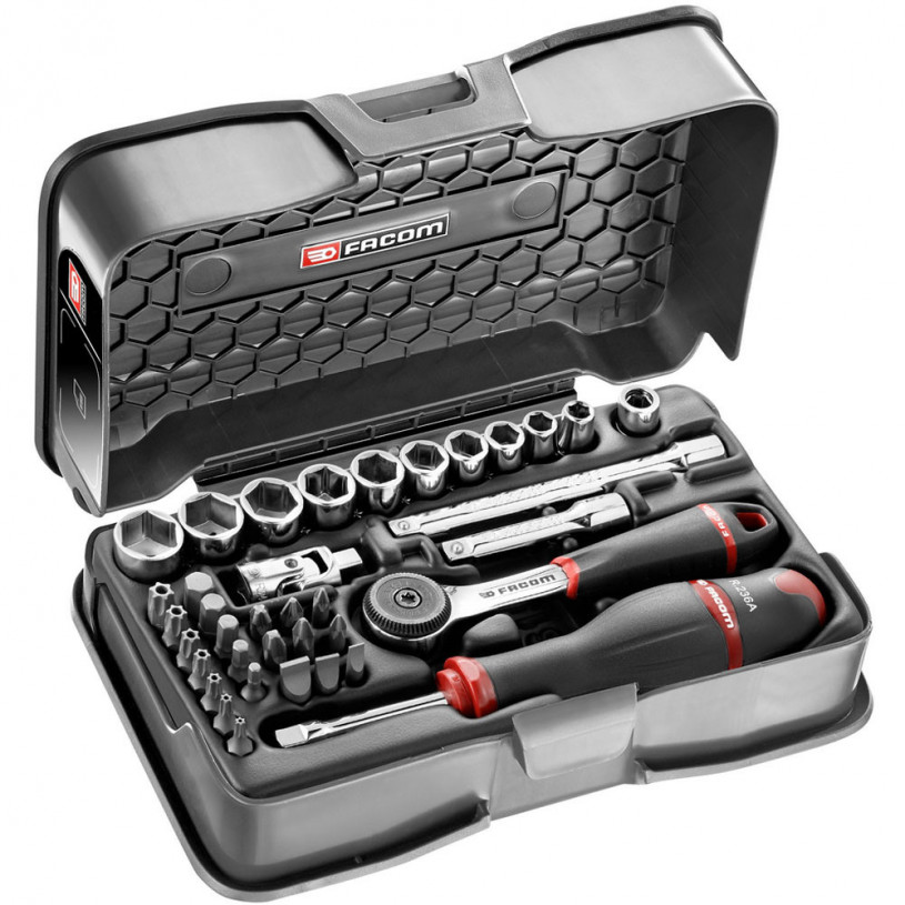 Coffret douilles 1/4' - 6 pans en pouce 37 pièces - Facom R.161-5P6U : Outillage à main FACOM ...