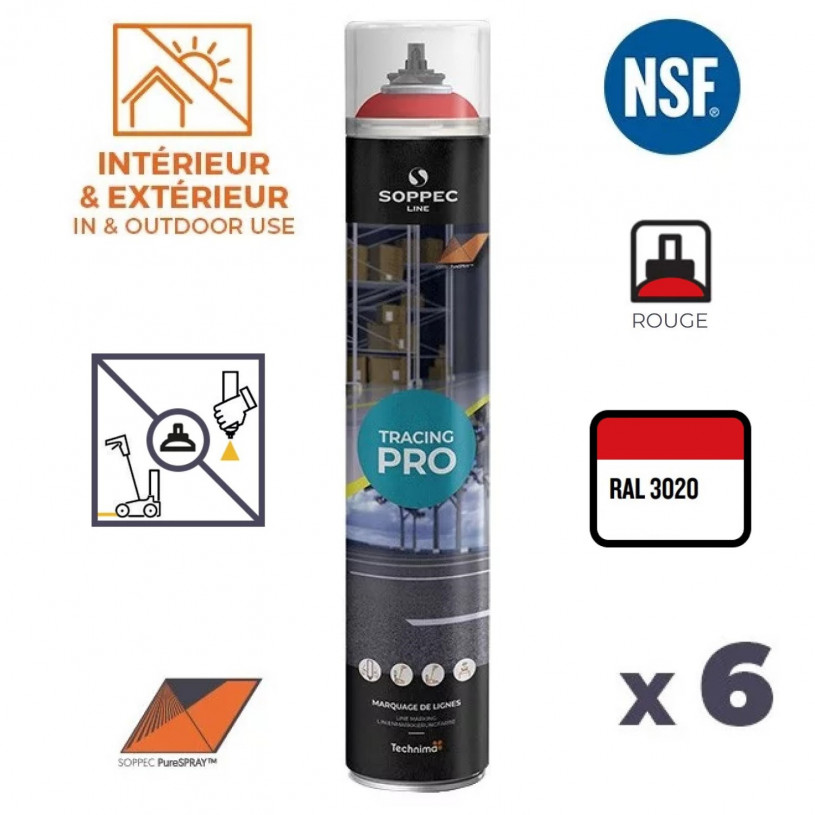 6 Traceurs de Ligne Aérosol 1000ML - Intérieur/Extérieur - PureSPRAY ...